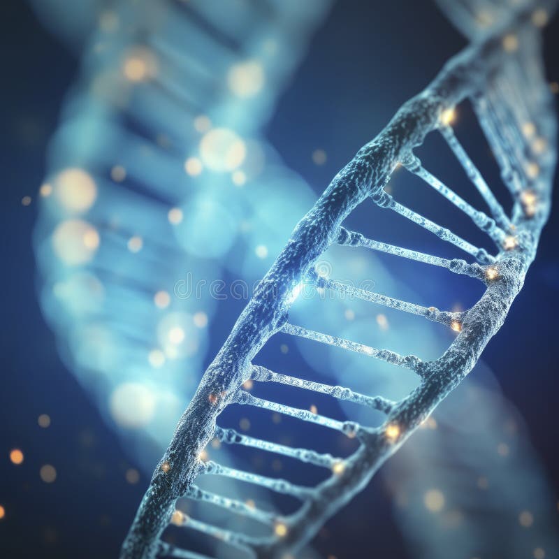 The Future of Human DNA: a Blue Helix Under the Microscope. Stock ...