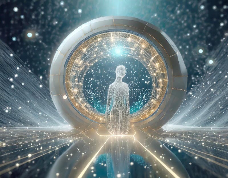 Future Human Evolution and Technology Concept, Digitalized Person Stock ...