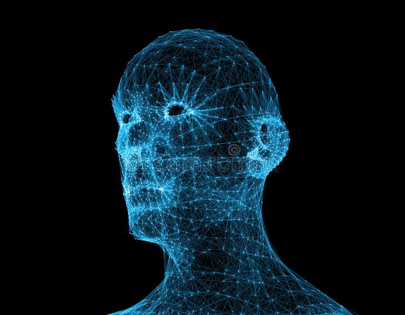 Future Human Technology, Human Body Wireframe Graphics, Network Data ...