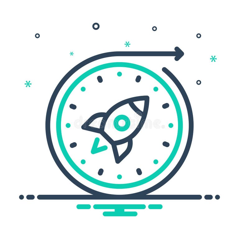 Mix Icon for Future, Rocket and Clock Stock Vector - Illustration of ...