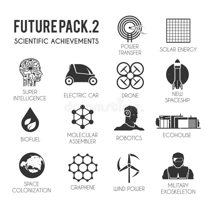 Future Icon New Modern Thin Line Icons Set Technology Of Future Stock
