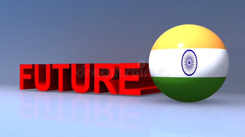 Future with India Flag on Blue Stock Illustration - Illustration of ...