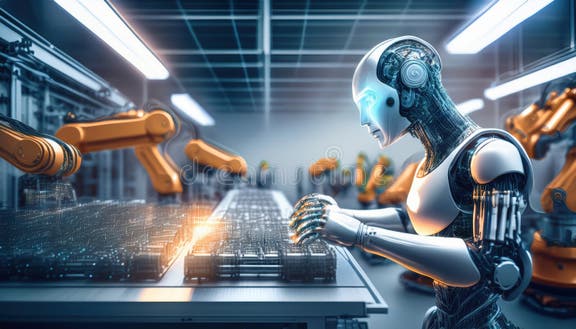 Future of Industrial Automation Showcases Robotic Stock Image - Image ...
