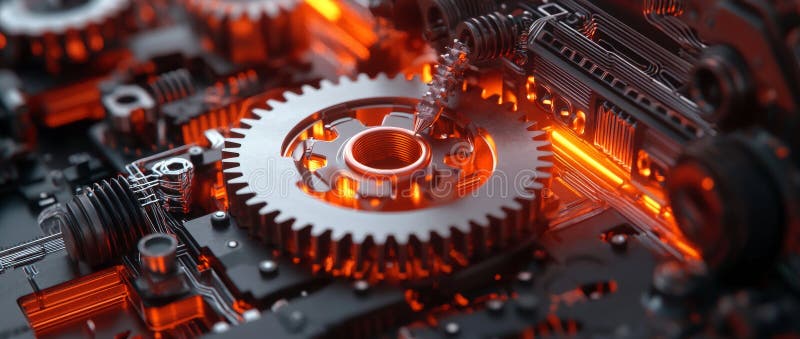 Future Industrial Machinery and Systems Concept with Copy Space for ...