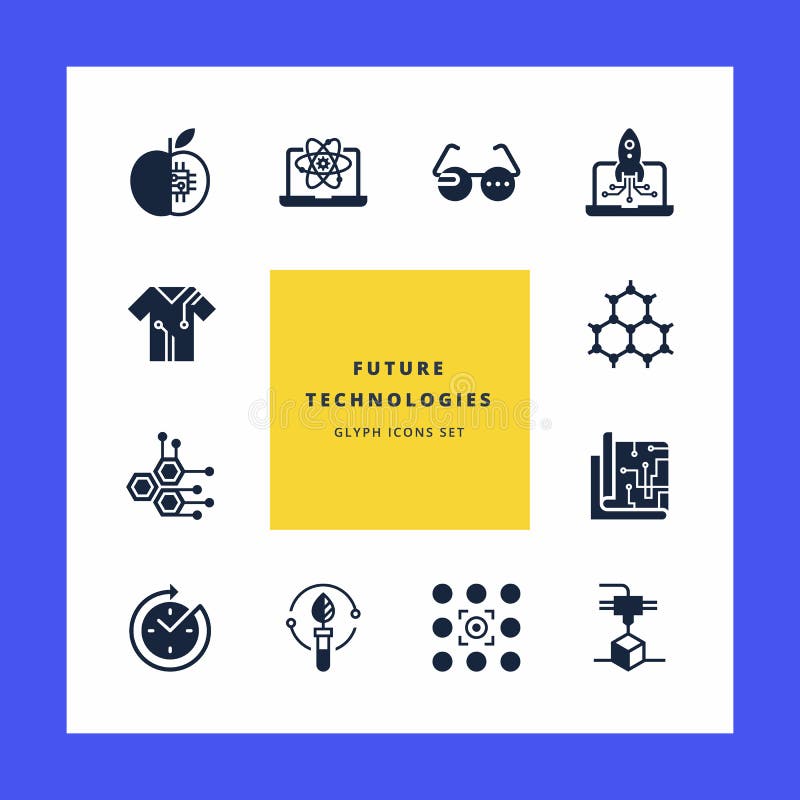 Future Innovative Technologies Icons Stock Vector - Illustration of ...