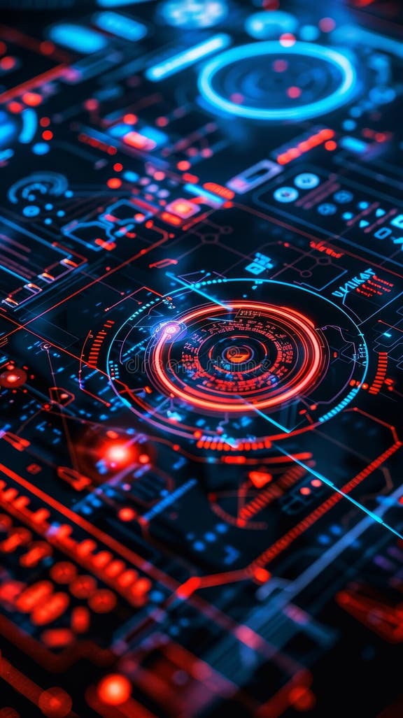 Future Interface Technology: Holographic UI Visualization Stock ...