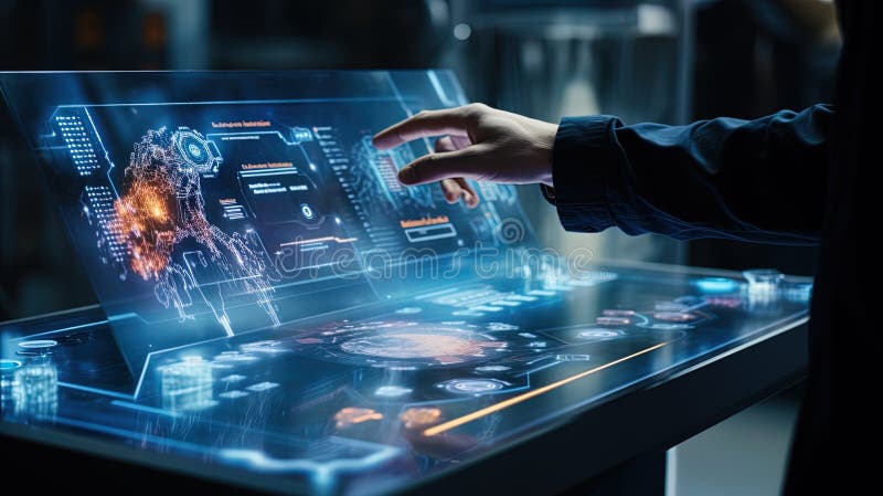 In the Future Interface, Users Interact with Holographic Elements on ...