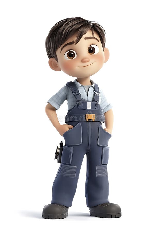 Future Inventor As a Young Pixar-style Mechanic Stock Image - Image of ...