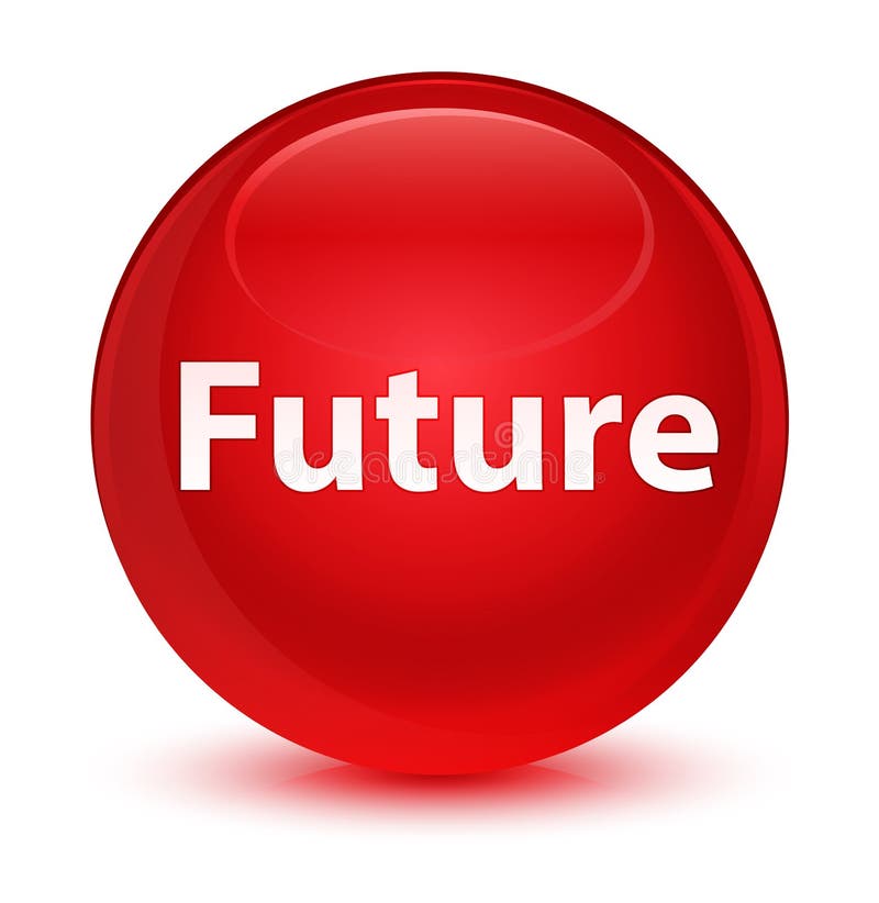 Future Glassy Red Round Button Stock Illustration - Illustration of ...