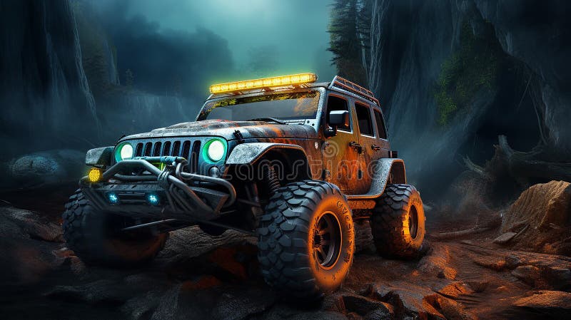 Future Jeep Concept Genarative Art Stock Illustration - Illustration of ...