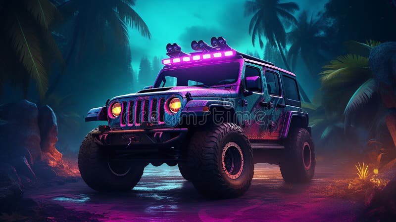 Future Jeep Concept Genarative Art Stock Illustration - Illustration of ...