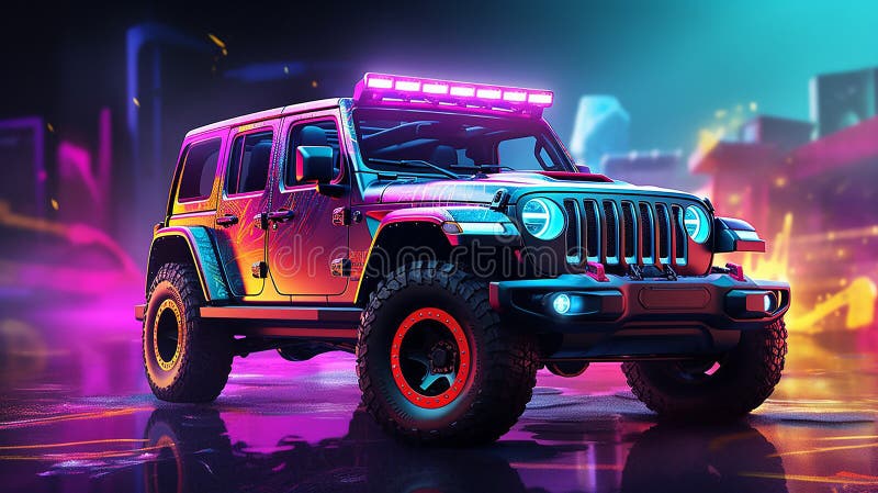Future Jeep Concept Genarative Art Stock Illustration - Illustration of ...
