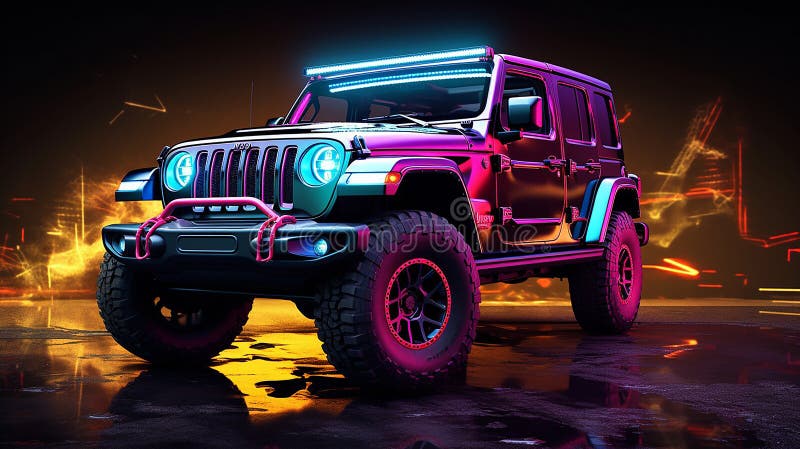 Future Jeep Concept Genarative Art Stock Illustration - Illustration of ...