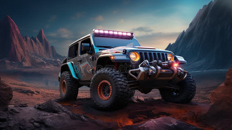 Future Jeep Concept Genarative Art Stock Illustration - Illustration of ...