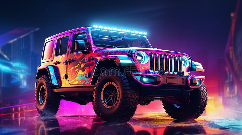 Future Jeep Concept Genarative Art Stock Photo - Image of electric ...