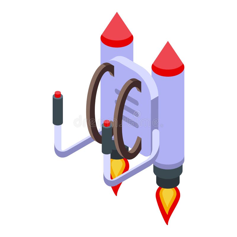 Future Jet Icon Isometric Vector. Fire Rocket Stock Vector ...