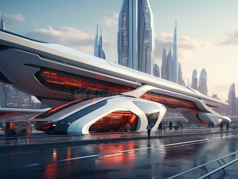 A Future Landscape with the Railway. Future and Technology Concept ...