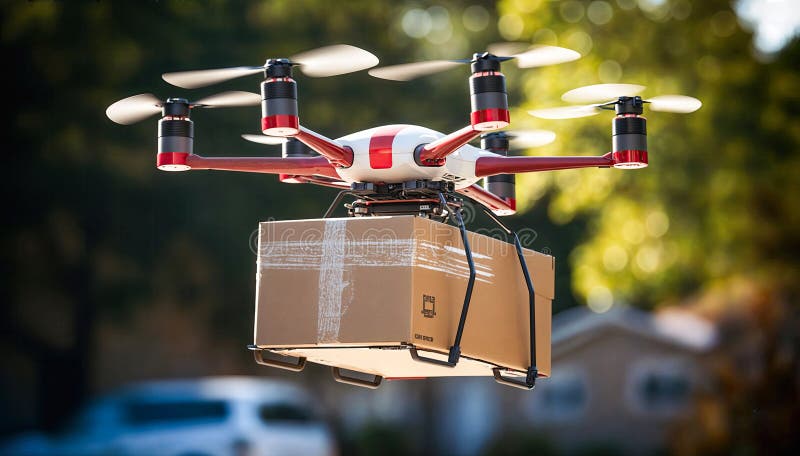 The Future of Last Mile Delivery Using Drones in Urban Areas Stock ...