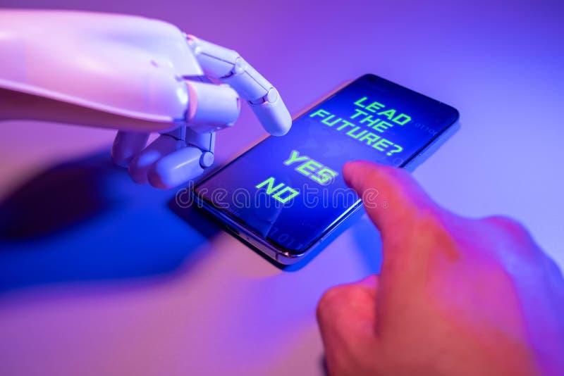 The Future of Leadership: Robotics and AI Stock Photo - Image of ...