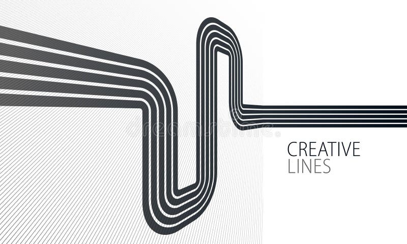 Future Lines in 3D Perspective Vector Abstract Background, Black and ...