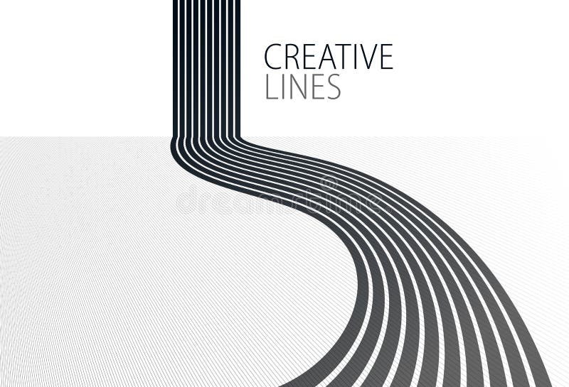 Future Lines in 3D Perspective Vector Abstract Background, Black and ...