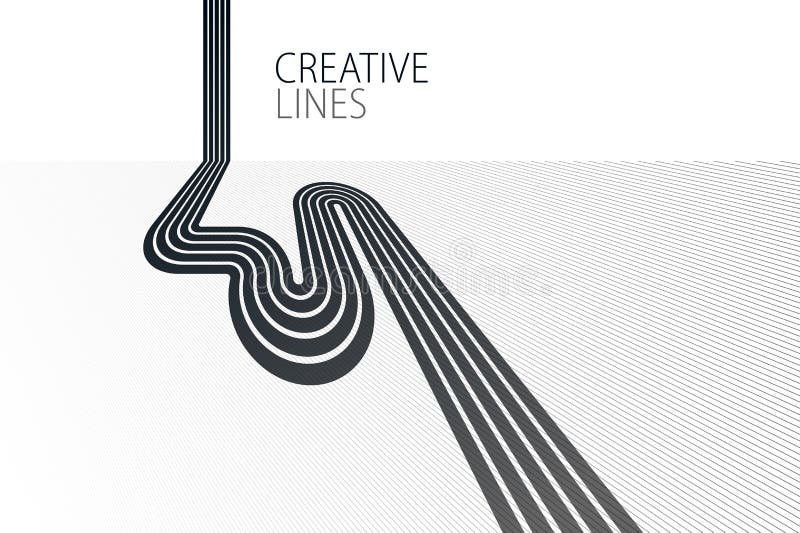Future Lines in 3D Perspective Vector Abstract Background, Black and ...