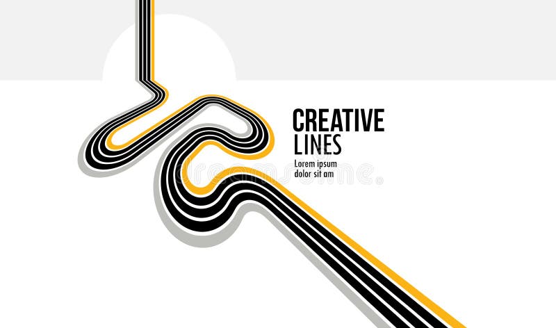 Future Lines in 3D Perspective Vector Abstract Background, Black and ...