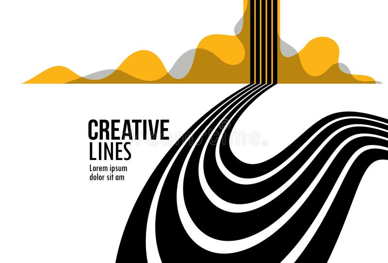Future Lines in 3D Perspective Vector Abstract Background, Black and ...