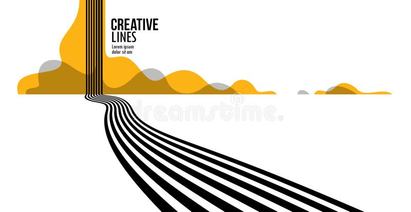 Future Lines in 3D Perspective Vector Abstract Background, Black and ...