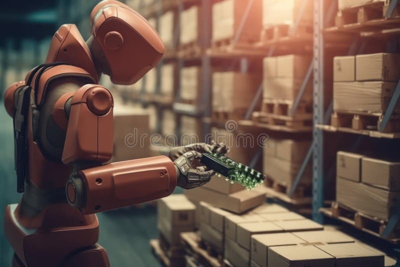 The Future Logistics Robot Working in the Box Warehouse with Ai ...