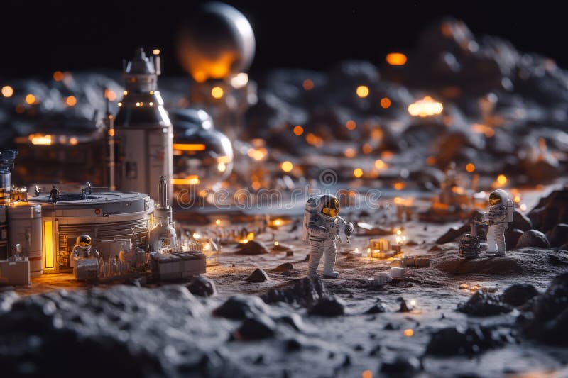 Future Lunar Base during World Space Week Stock Illustration ...