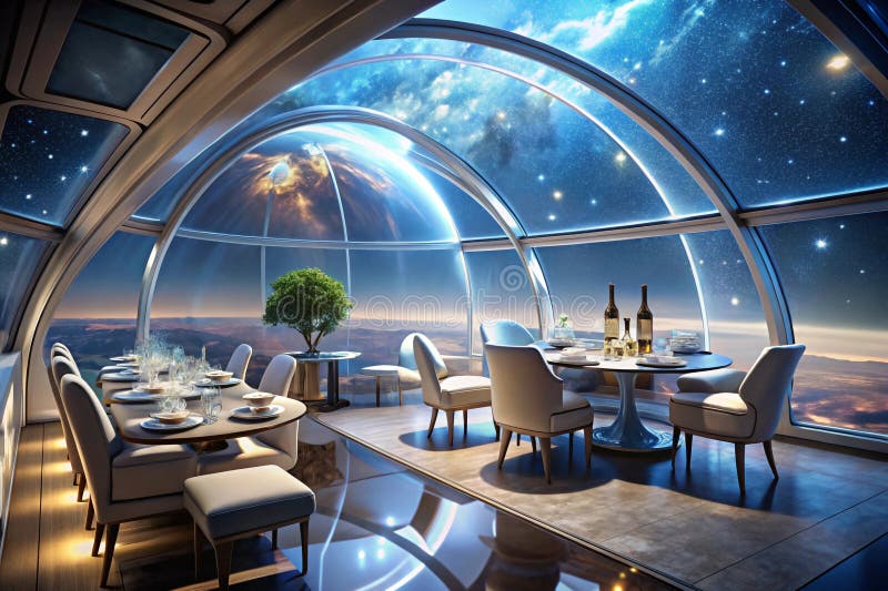 Future Luxury Space Tourism Stock Illustration - Illustration of space ...