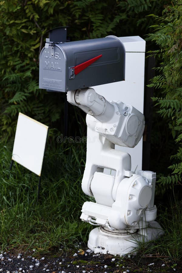 The Future Mailbox with Robotic Arm, Teg 2019 Stock Photo - Image of ...