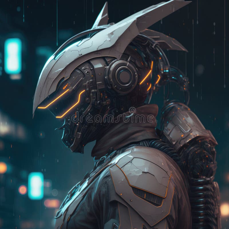 Future Man in Futuristic Helmet, Cyberpunk Sci-fi Art Stock ... Future Man in Futuristic Helmet, Cyberpunk Sci-fi Art Stock ...