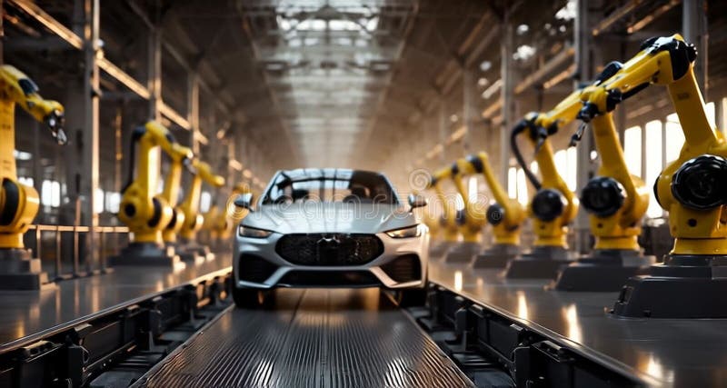 Future of Manufacturing: Robotic Precision in Car Assembly Stock Video ...