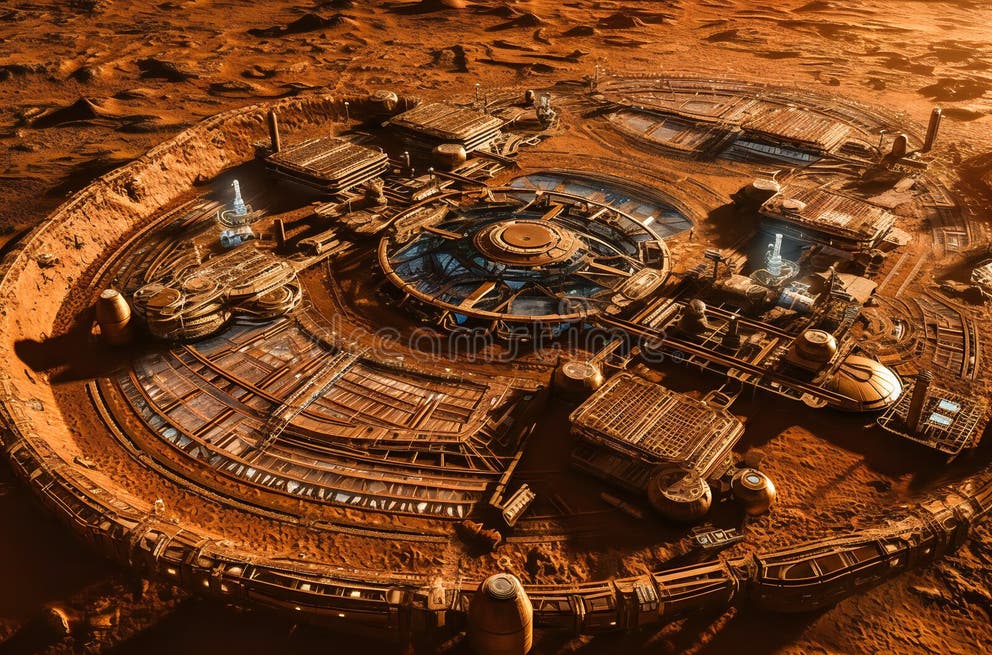 Future Mars Base or Scientific Facility. AI Generated. Stock ...