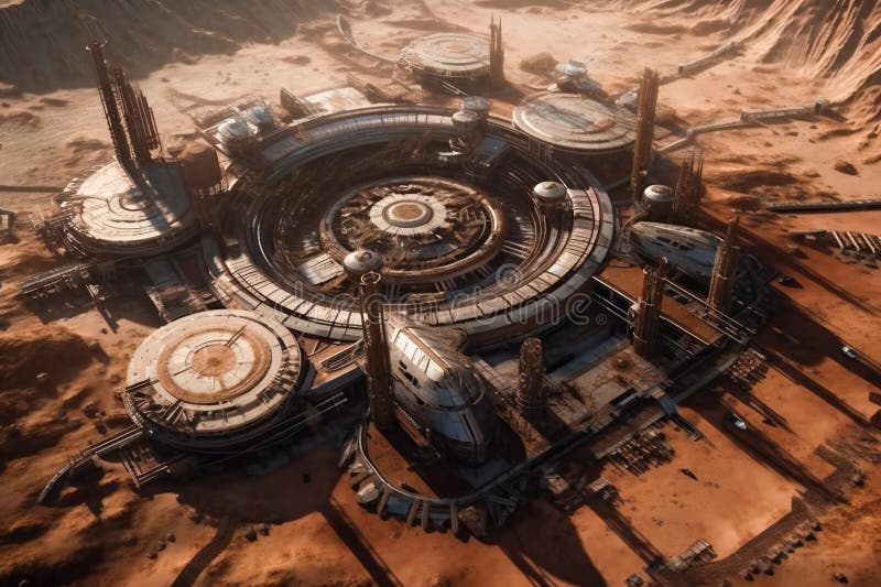 Future Mars Base or Scientific Facility. AI Generated. Stock ...