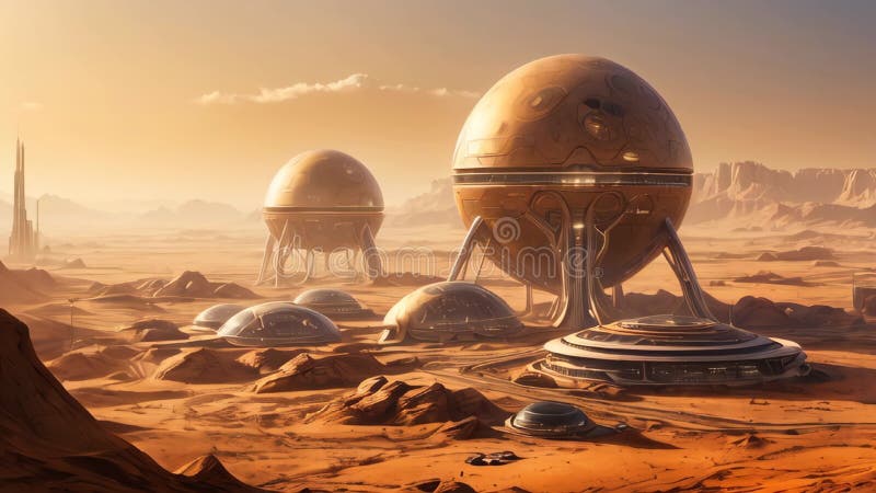 Future Mars Base or Scientific Facility. Generative AI. Stock Footage ...