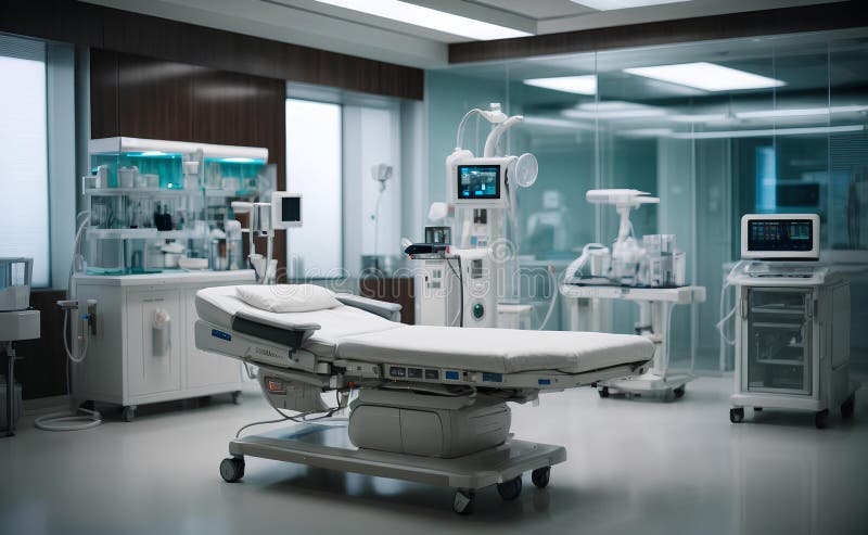 Future Medical Room is Shown with Future Medical Appliances Stock Photo ...