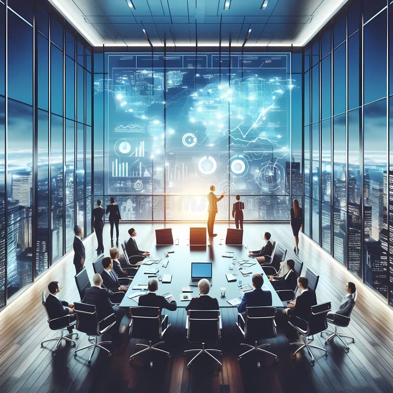 Future Meeting Room, Meeting Using Future Technology, Chart Diagram ...