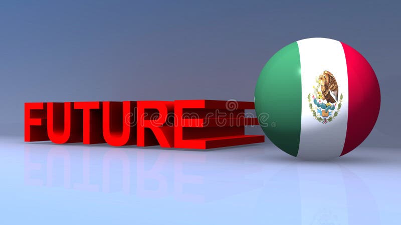 Future with Mexico Flag on Blue Stock Illustration - Illustration of ...