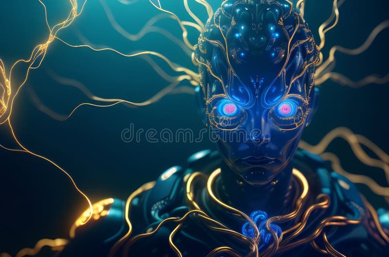 Future Mind Human and Artificial Intelligence Merge. ?oncept of Man of ...