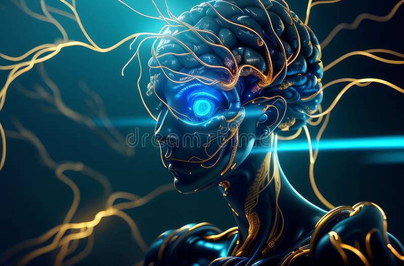 Future Mind Human and Artificial Intelligence Merge. ?oncept of Man of ...