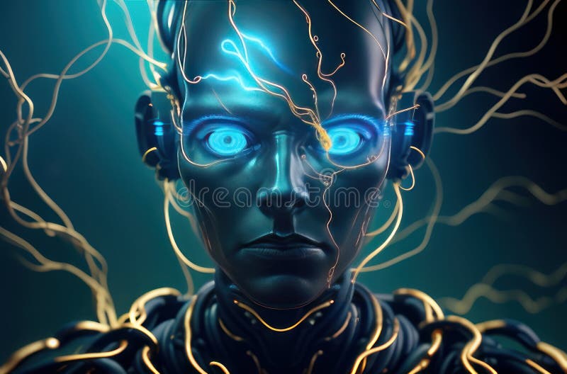 Future Mind Human and Artificial Intelligence Merge. ?oncept of Man of ...