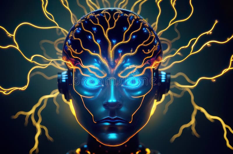 Future Mind Human and Artificial Intelligence Merge. ?oncept of Man of ...