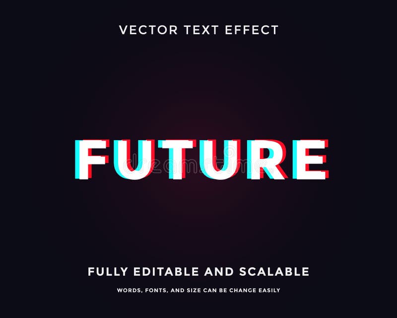Future Modern Glitch Vector Text Effect Editable Stock Vector ...