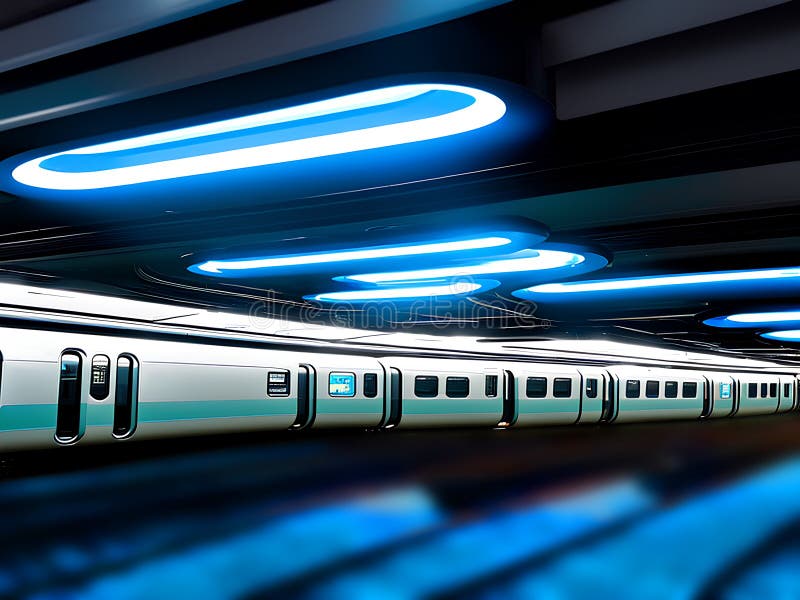 Future Neon Underground Subway Abstract Art Sequence 7 of 34 Stock ...