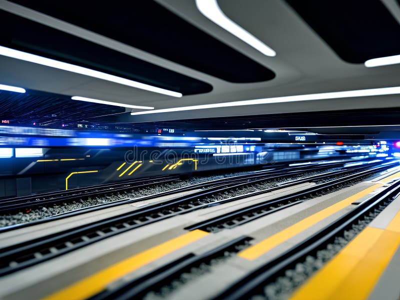 Future Neon Underground Subway Abstract Art Sequence 15 of 34 Stock ...