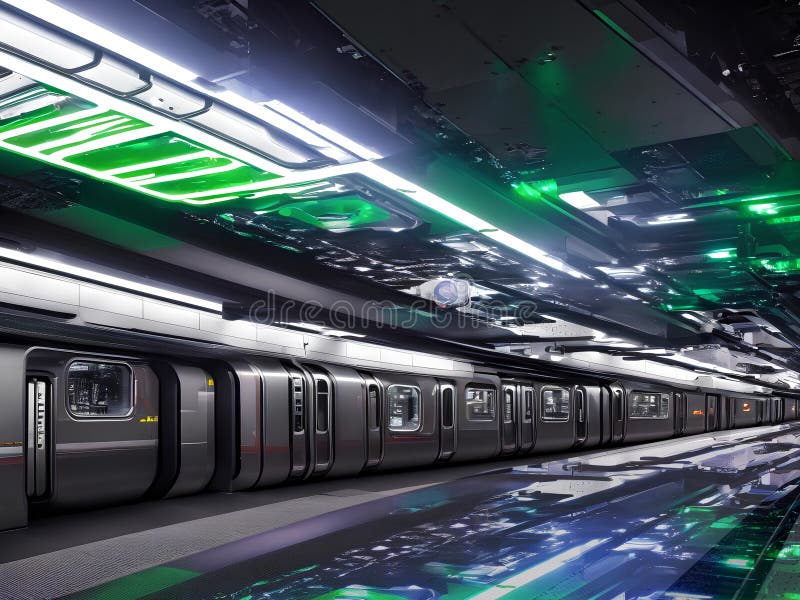 Future Neon Underground Subway Abstract Art Sequence 17 of 34 Stock ...