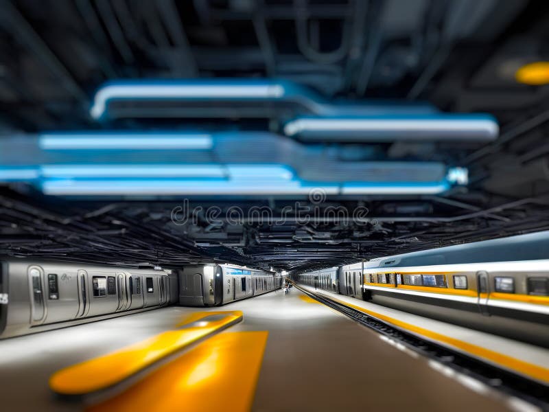 Future Neon Underground Subway Abstract Art Sequence 21 of 34 Stock ...